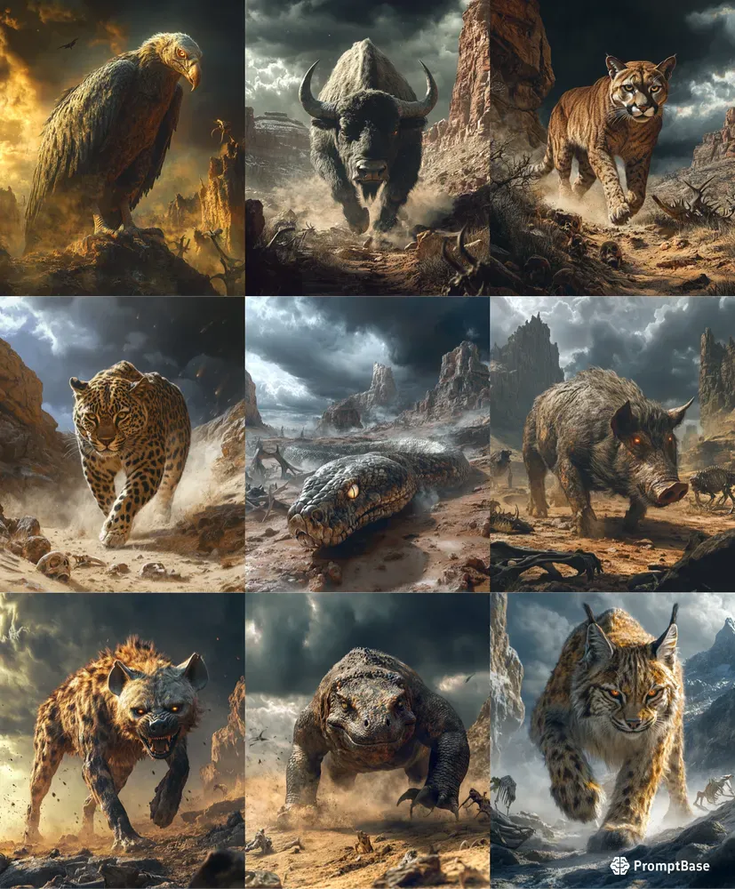 Animals In Hostile Wildernesses Midjourney Prompt | PromptBase