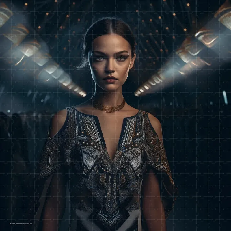 Hyper Realistic Fashion Model Dark Themes Midjourney Prompt | PromptBase