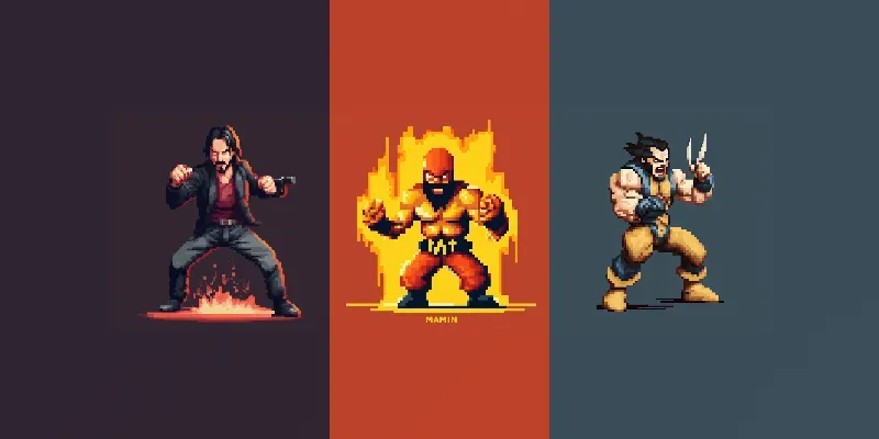 2D Pixel Fighting Characters For RPGs Midjourney Prompt | PromptBase