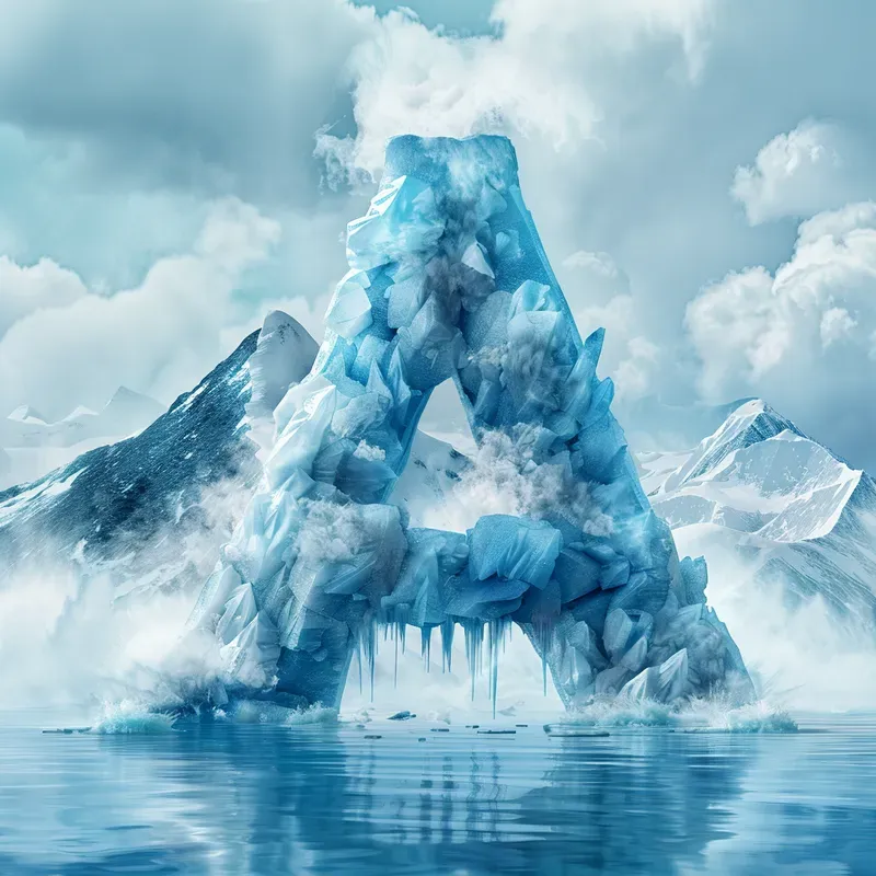 Arctic Letters Iceberg Elegances Midjourney Prompt | PromptBase