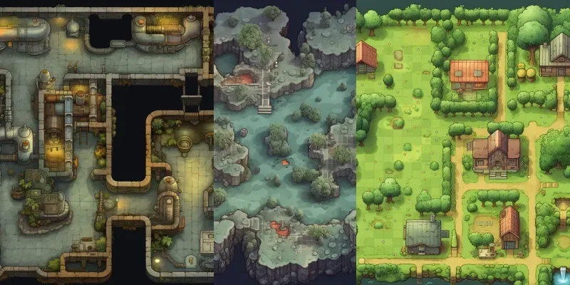 RPG Game Maps Overhead Designs Midjourney Prompt | PromptBase