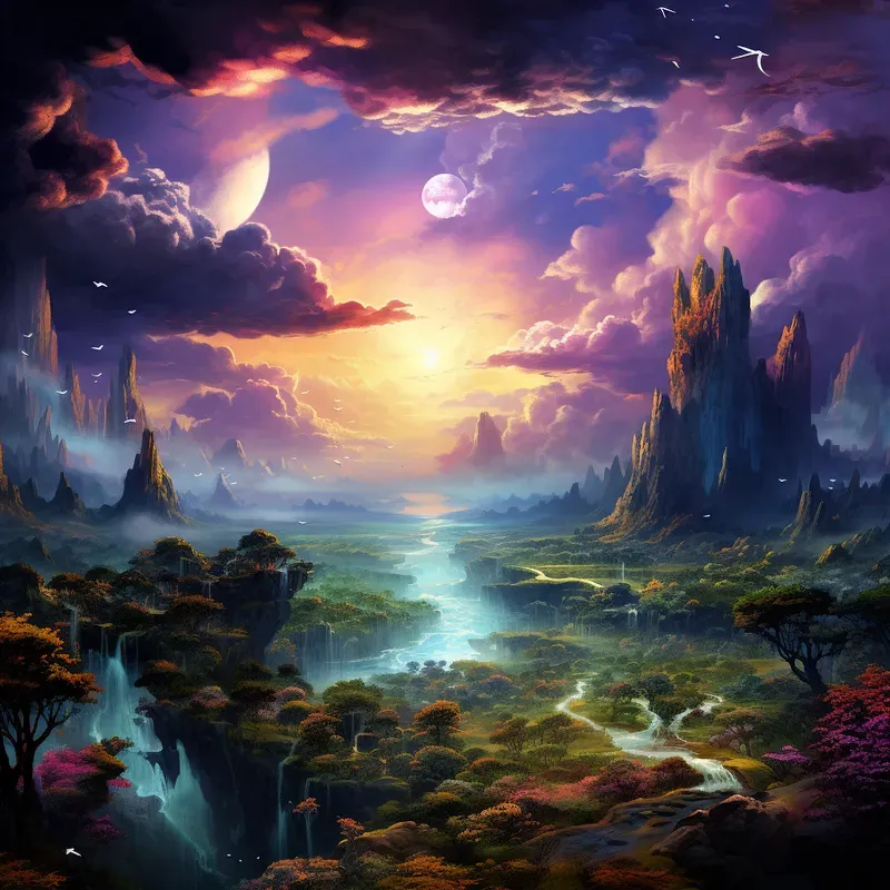 Fantasy Surrealist Magical Landscapes Midjourney Prompt | PromptBase