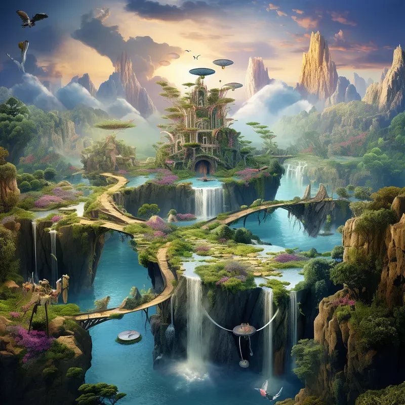 Fantasy Surrealist Magical Landscapes Midjourney Prompt | PromptBase
