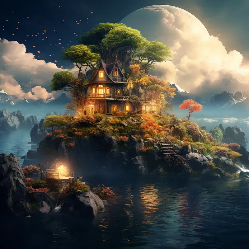 Fantasy Surrealist Magical Landscapes Midjourney Prompt | PromptBase
