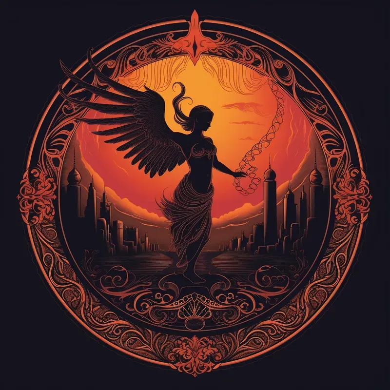 Round Fantasy Logo Images Midjourney Prompt | PromptBase
