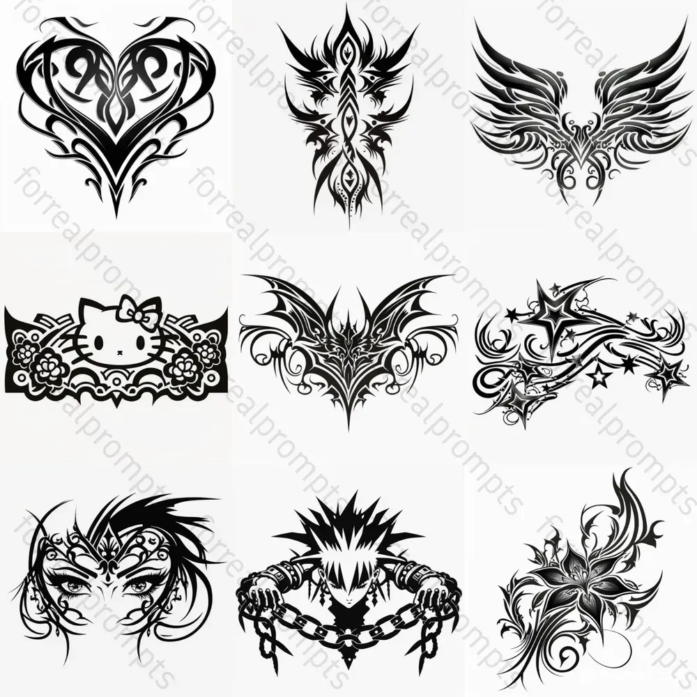 Neo Tribal Tattoo Designs Midjourney Prompt | PromptBase