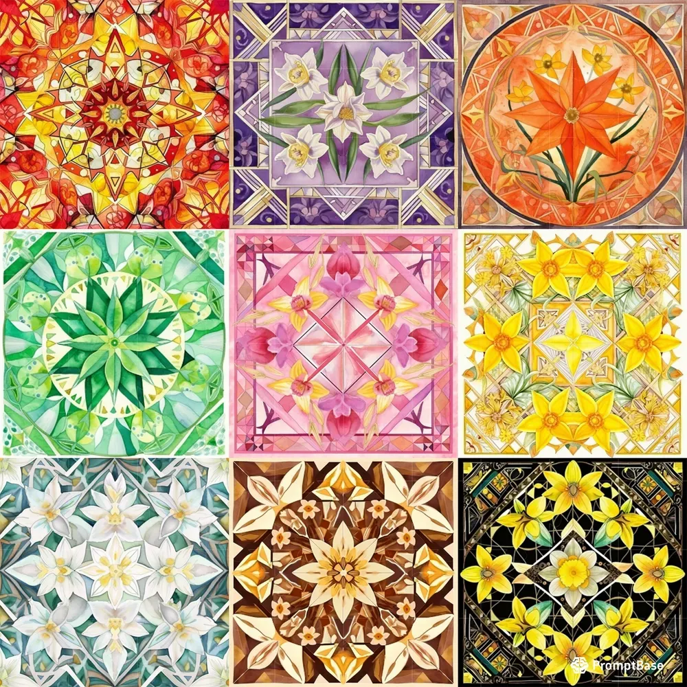 Mosaic Patterns Midjourney Prompt | PromptBase