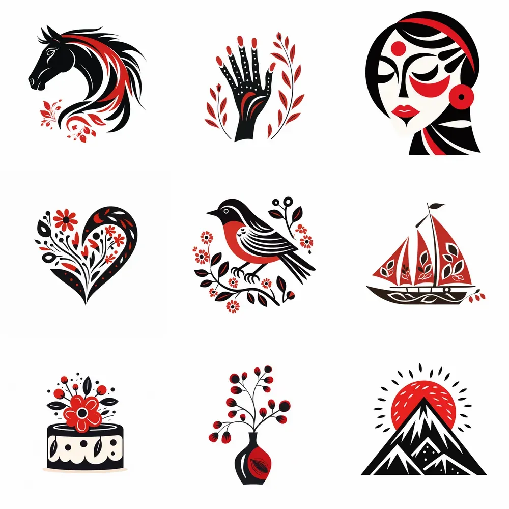 Folk Stylish Logos Midjourney Prompt | PromptBase