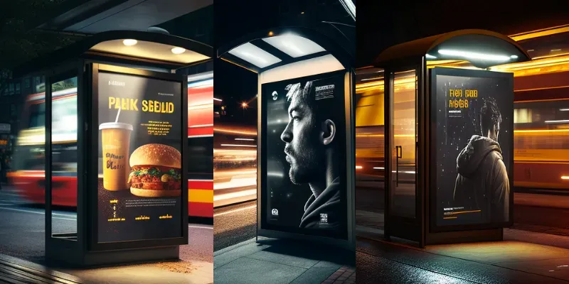 Bus Stop Poster Mockups Midjourney Prompt | PromptBase