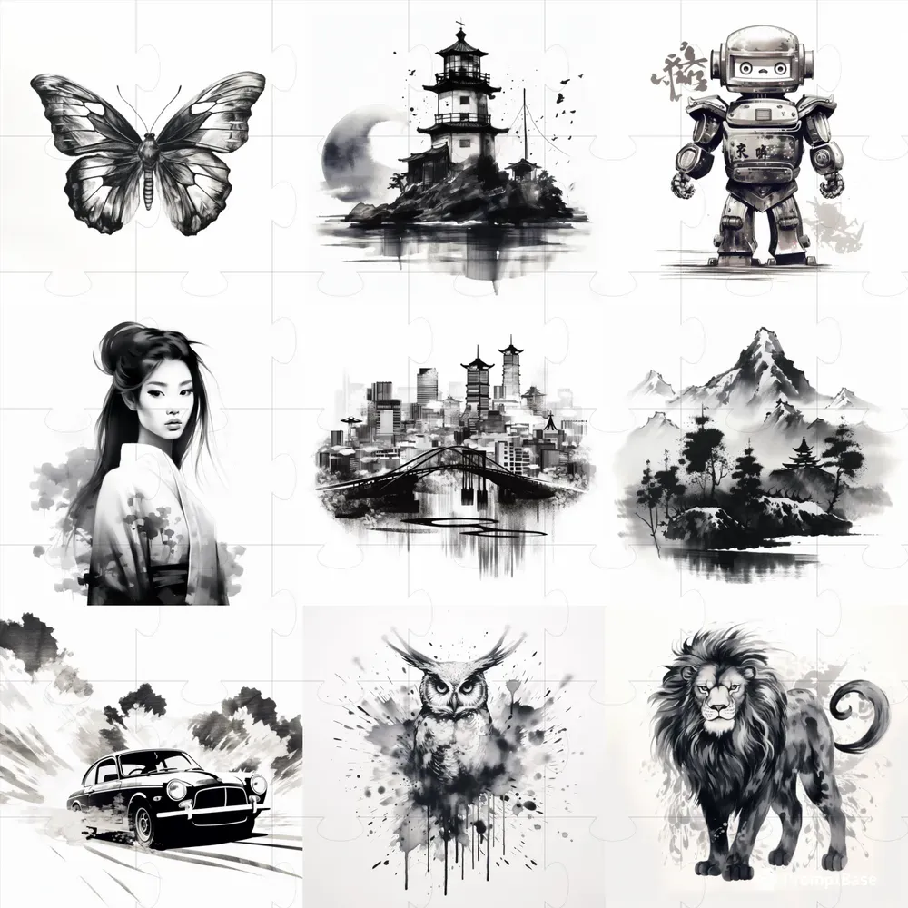 Sumi E Ink Art Midjourney Prompt | PromptBase