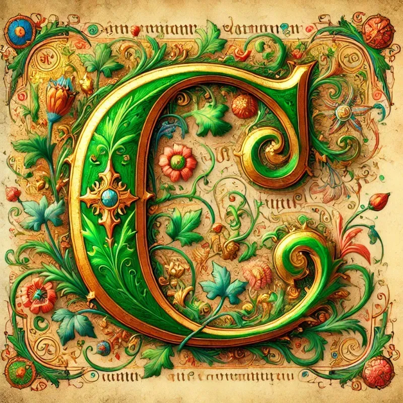 Medieval Manuscript Illuminated Letters DALL·E Prompt | PromptBase