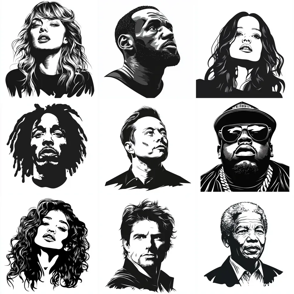 Cool Vector Portraits Midjourney Prompt | PromptBase