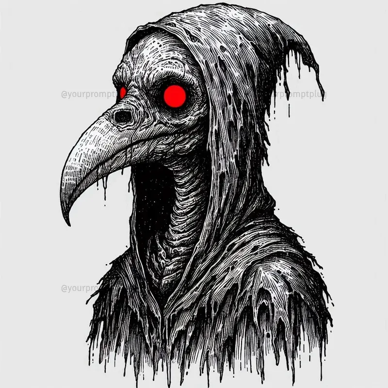 Creepy Ink Drawings DALL·E Prompt | PromptBase