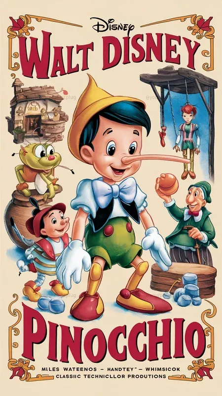 Vintage Disney Movie Posters Ideogram Prompt | PromptBase