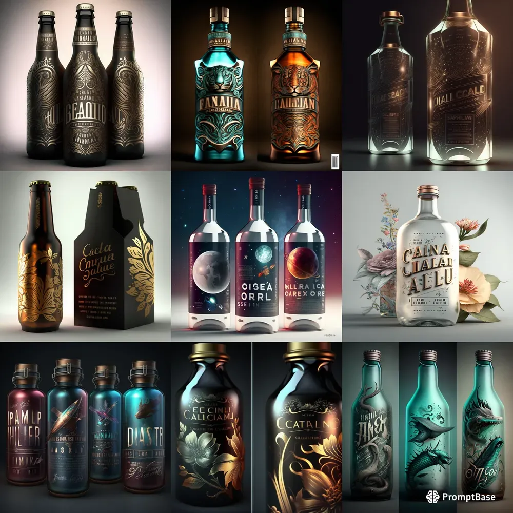 Modern Bottle Designs Midjourney Prompt | PromptBase