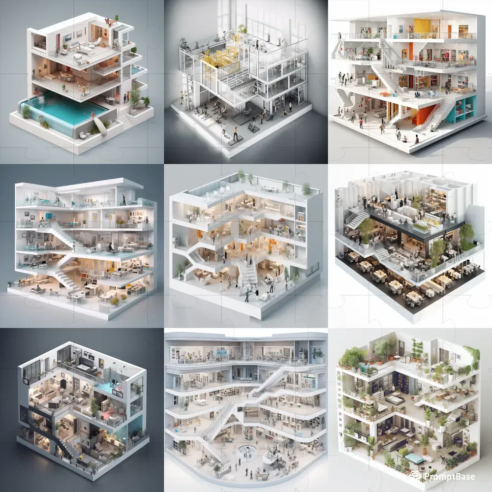 3D Building Sections Midjourney Prompt | PromptBase
