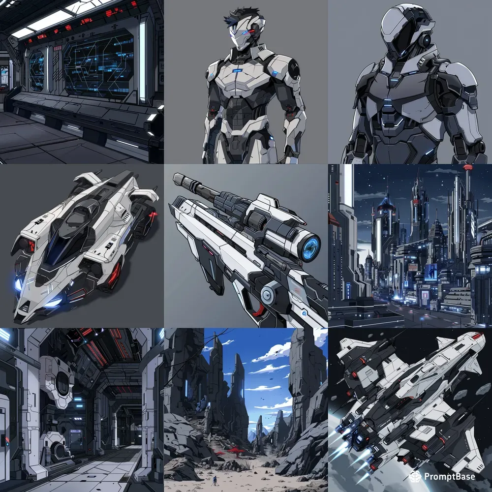 Scifi Anime Illustrations Midjourney Prompt | PromptBase