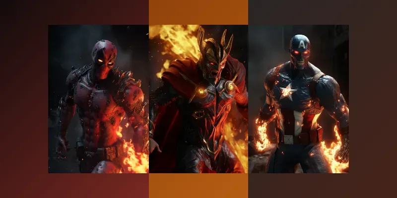 High Definition Demonic Marvel Heroes Midjourney Prompt | PromptBase