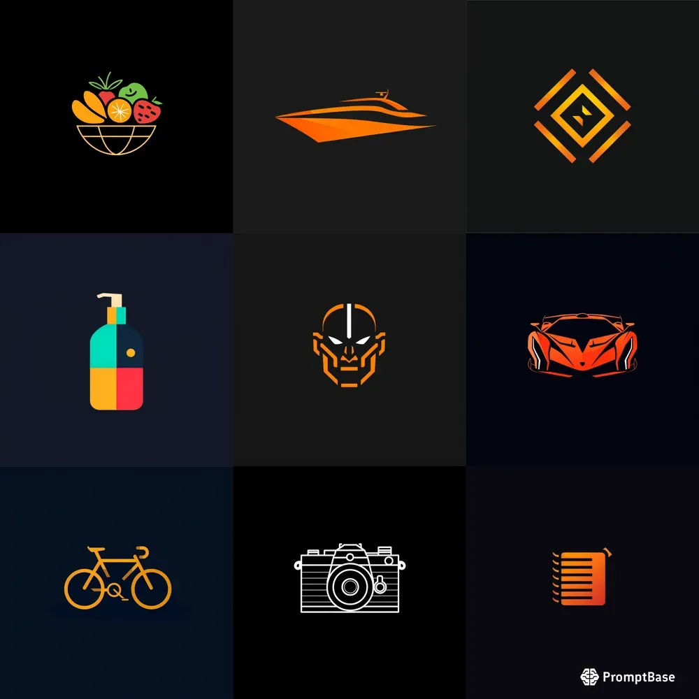 Simply Shapes Logos Of Things Midjourney Prompt | PromptBase