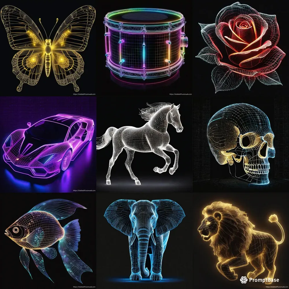 Colorful Wire Models Stable Diffusion Prompt | PromptBase