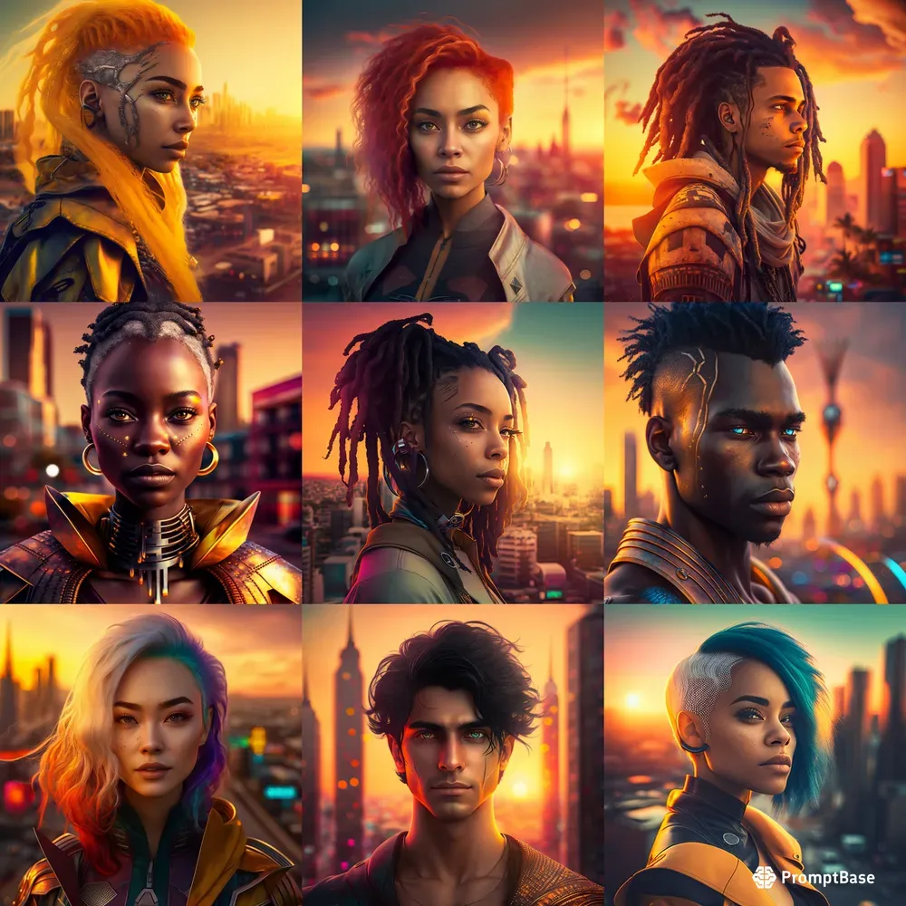 Customizable Golden Future Avatars Midjourney Prompt | PromptBase