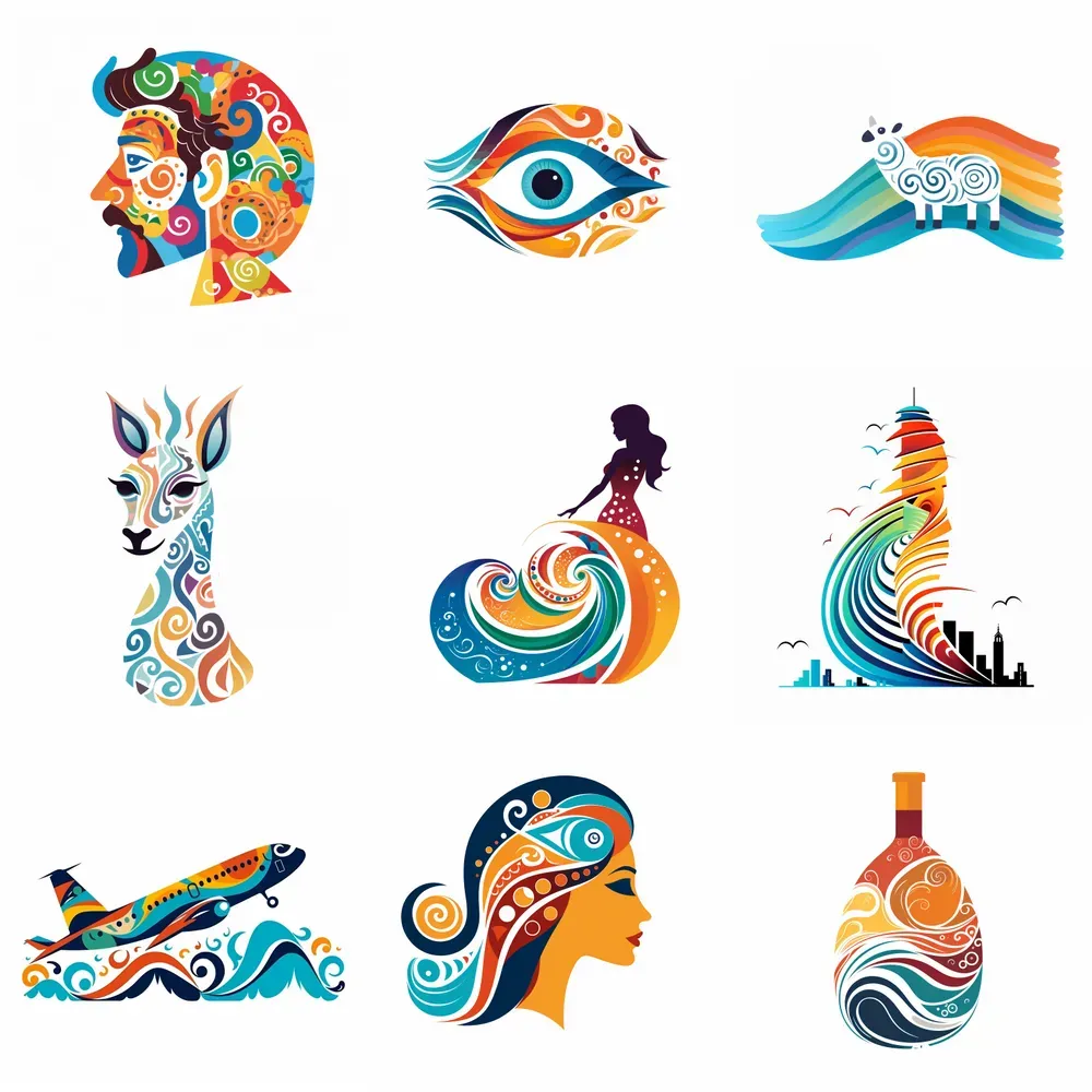 Intricate Colorful Logos Midjourney Prompt | PromptBase