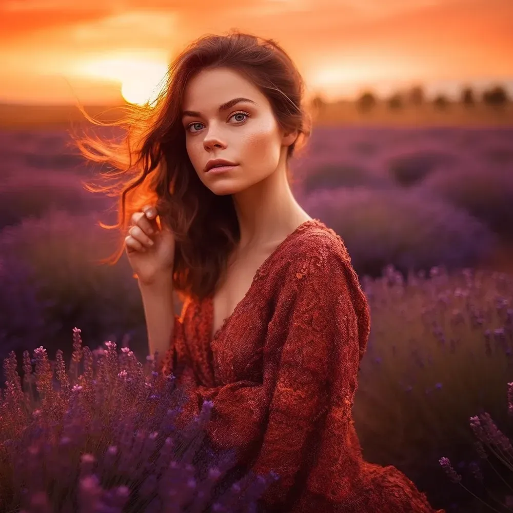 Sunset Female Models Midjourney Prompt | PromptBase