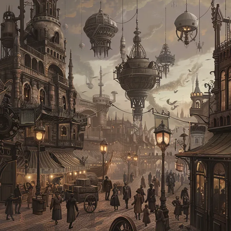 Steampunk Worlds Midjourney Prompt | PromptBase