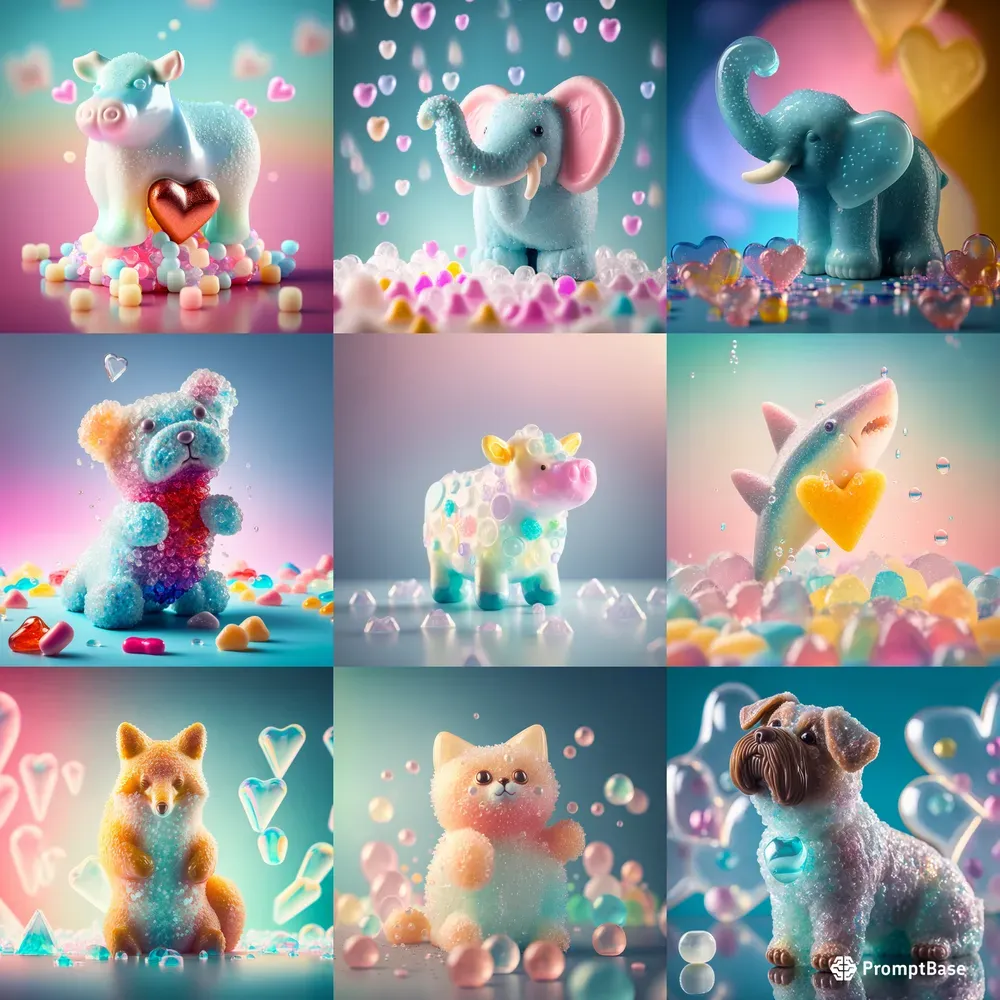 Pastel Candy Animals For Kids Midjourney Prompt | PromptBase