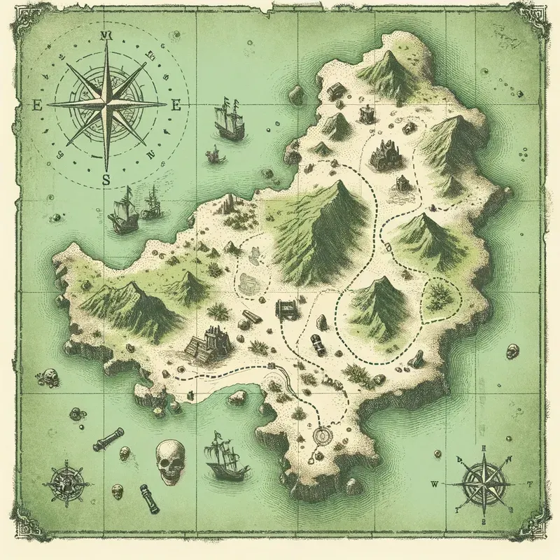 Pirate Treasure Map Drawings DALL·E Prompt | PromptBase