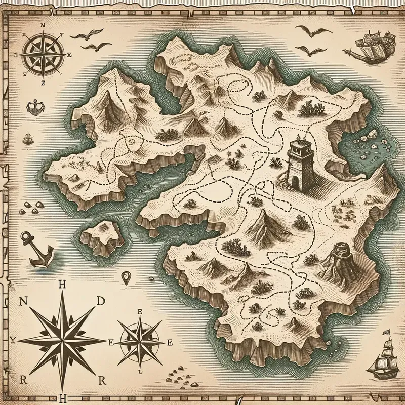 Pirate Treasure Map Drawings DALL·E Prompt | PromptBase