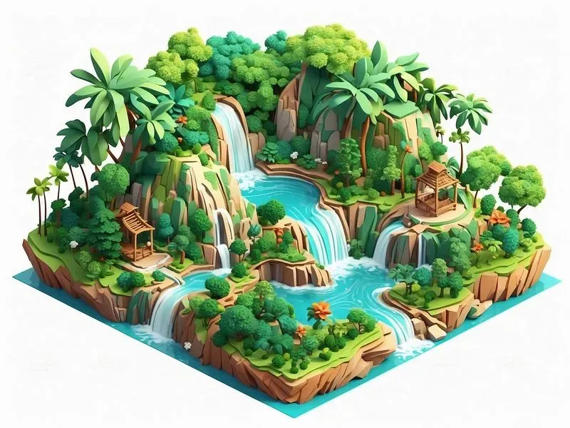 3D Isometric Islands In Seasons Leonardo Ai Prompt | PromptBase