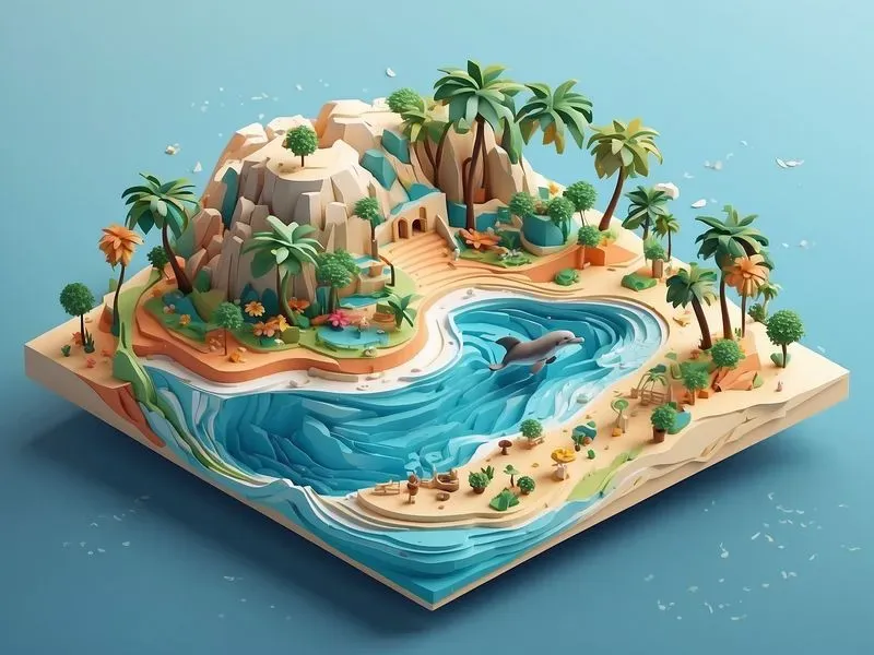 3D Isometric Islands In Seasons Leonardo Ai Prompt | PromptBase
