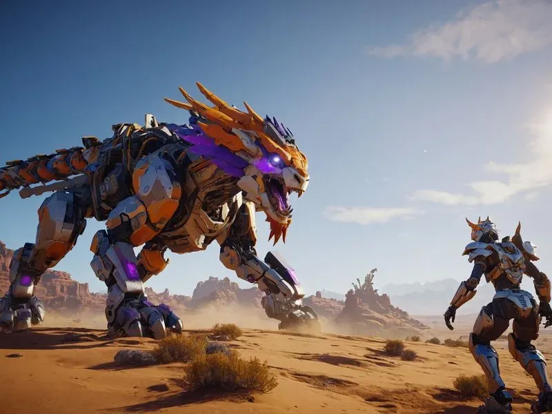 Horizon Zero Dawn Mecha Robot Fight Leonardo Ai Prompt | PromptBase