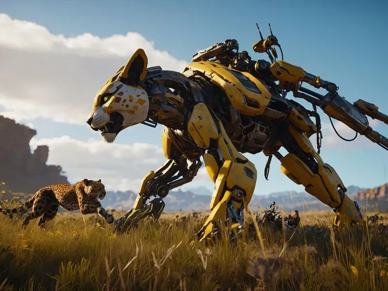 Horizon Zero Dawn Mecha Robot Fight Leonardo Ai Prompt | PromptBase