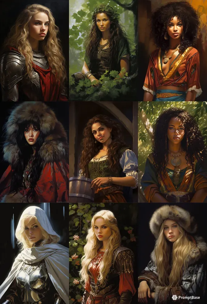 Old School RPG Women Portraits Midjourney Prompt | PromptBase
