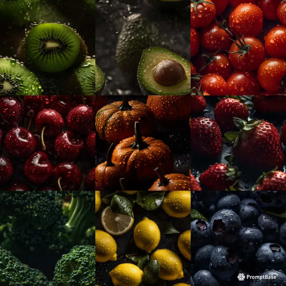 Fresh Vegetables And Fruits Midjourney Prompt | PromptBase