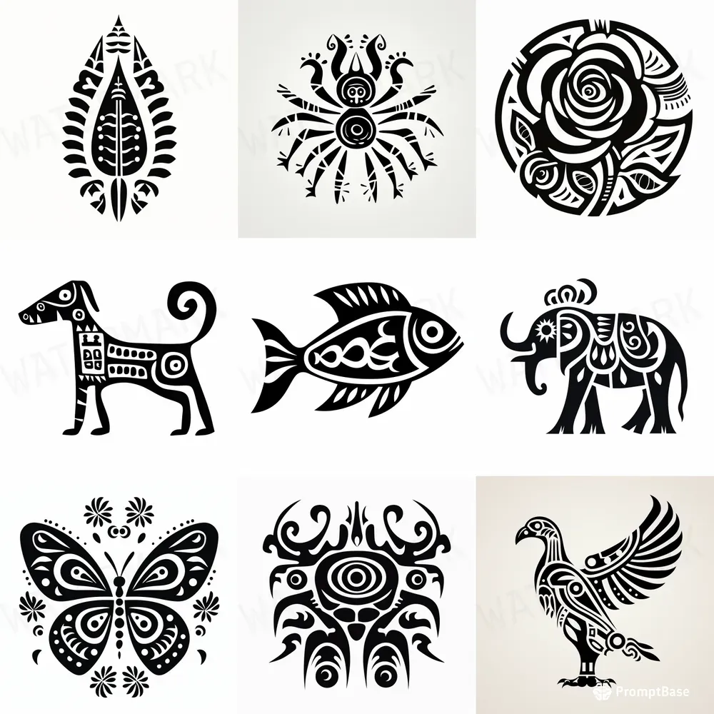 Primitive Tattoo Tshirt Prints Midjourney Prompt | PromptBase