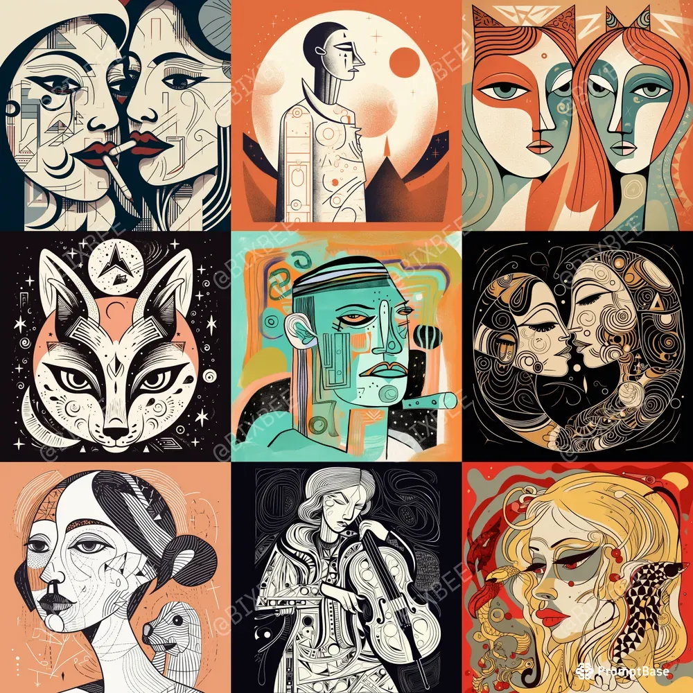 Graphic Expressionism Hopi Art Prints Midjourney Prompt | PromptBase