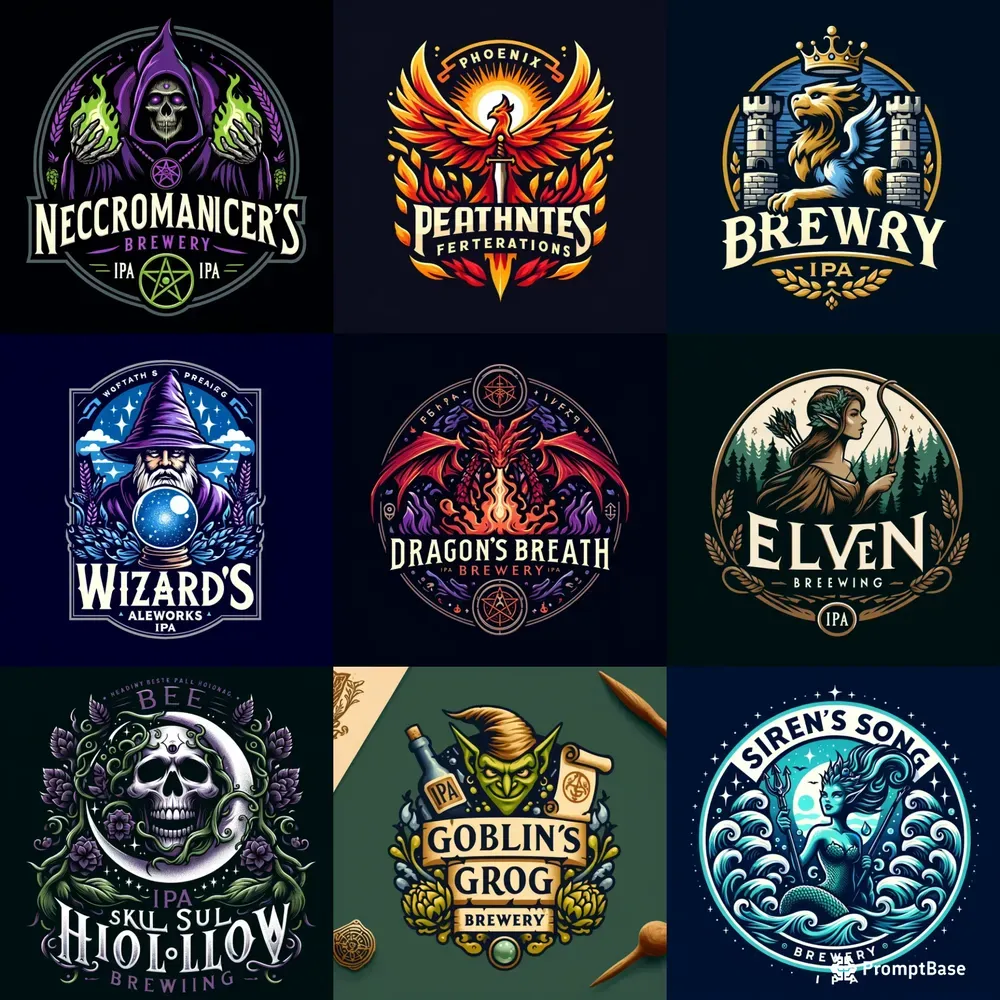 Mythical Ipa Beer Logos DALL·E Prompt | PromptBase
