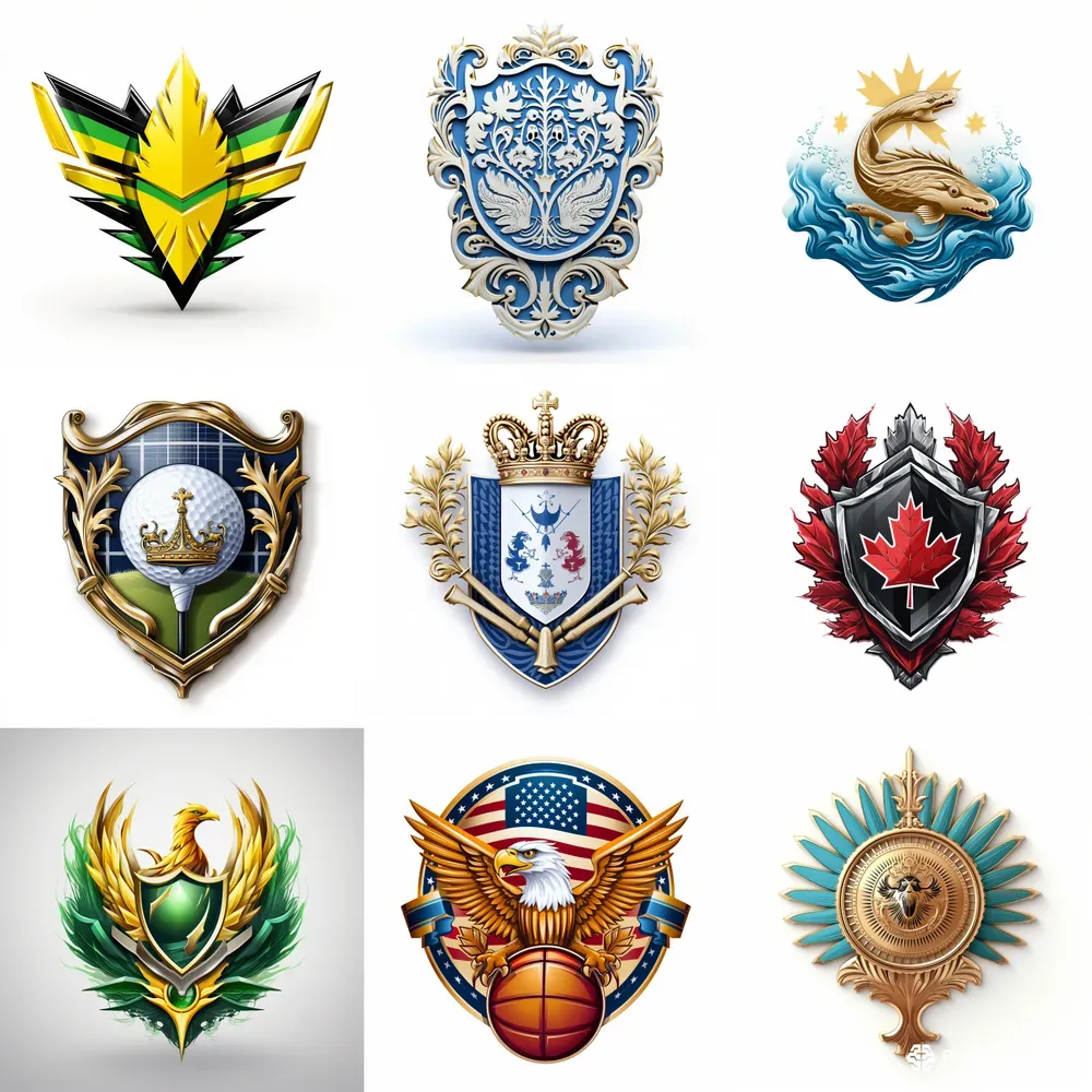 National Sport Crests And Emblem Designs Midjourney Prompt | PromptBase