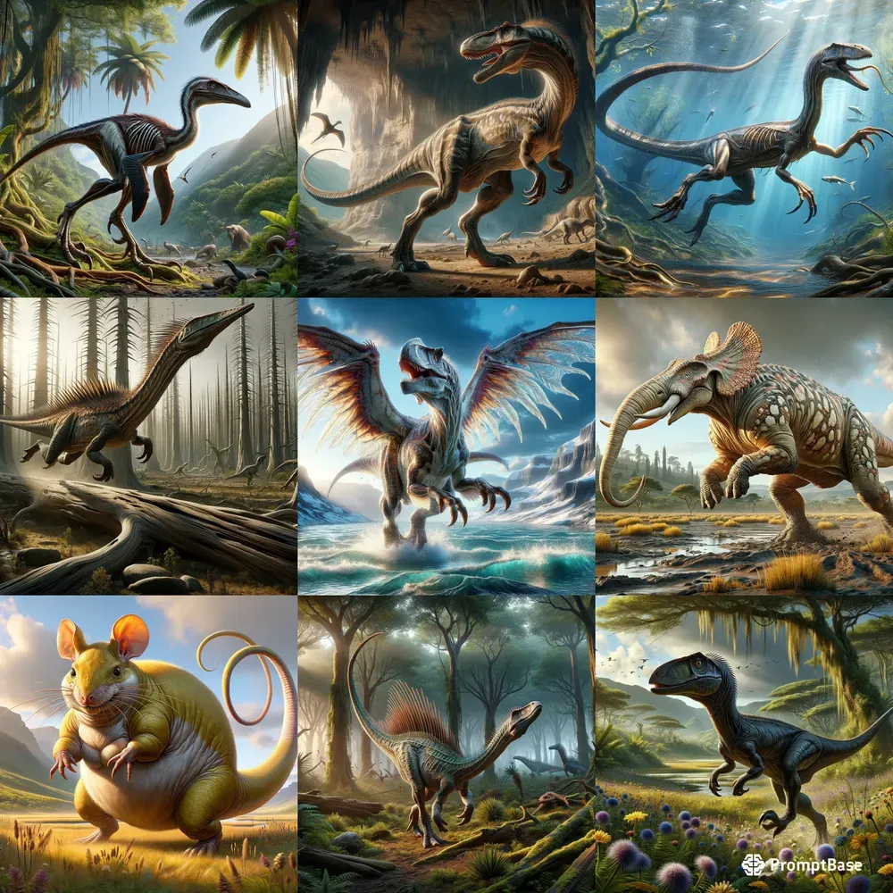 Fantasy Dinosaur Paleo Art DALL·E Prompt | PromptBase