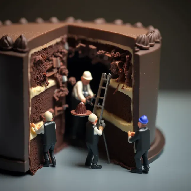 Tiny Workers Building Food Midjourney Prompt | PromptBase