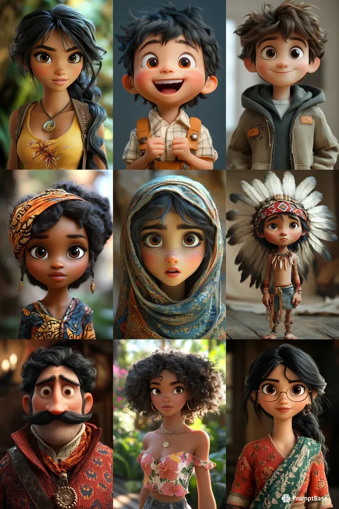 Dreamworks-inspired 3D Character Models Midjourney Prompt | PromptBase