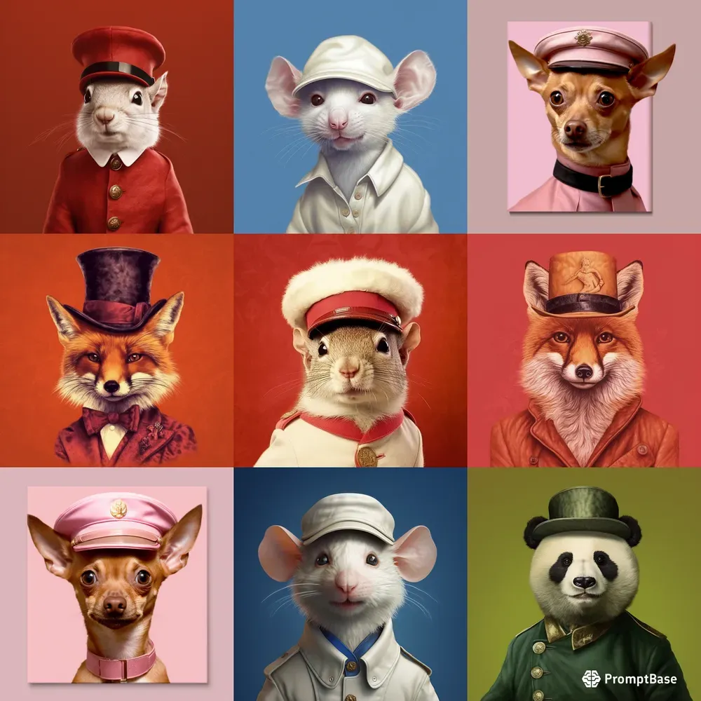 Animals In Uniform Midjourney Prompt | PromptBase