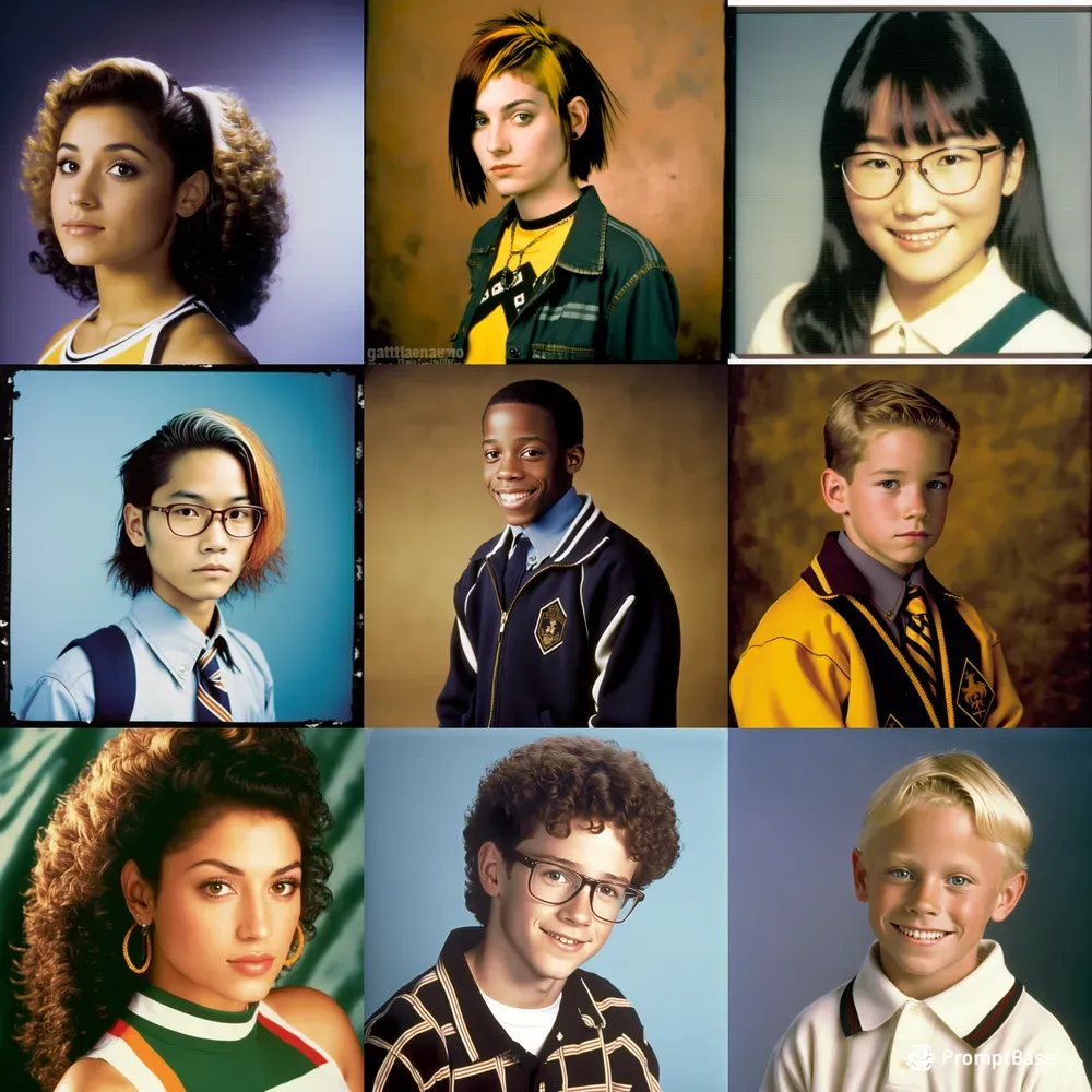 1990s School Portraits Midjourney Prompt | PromptBase