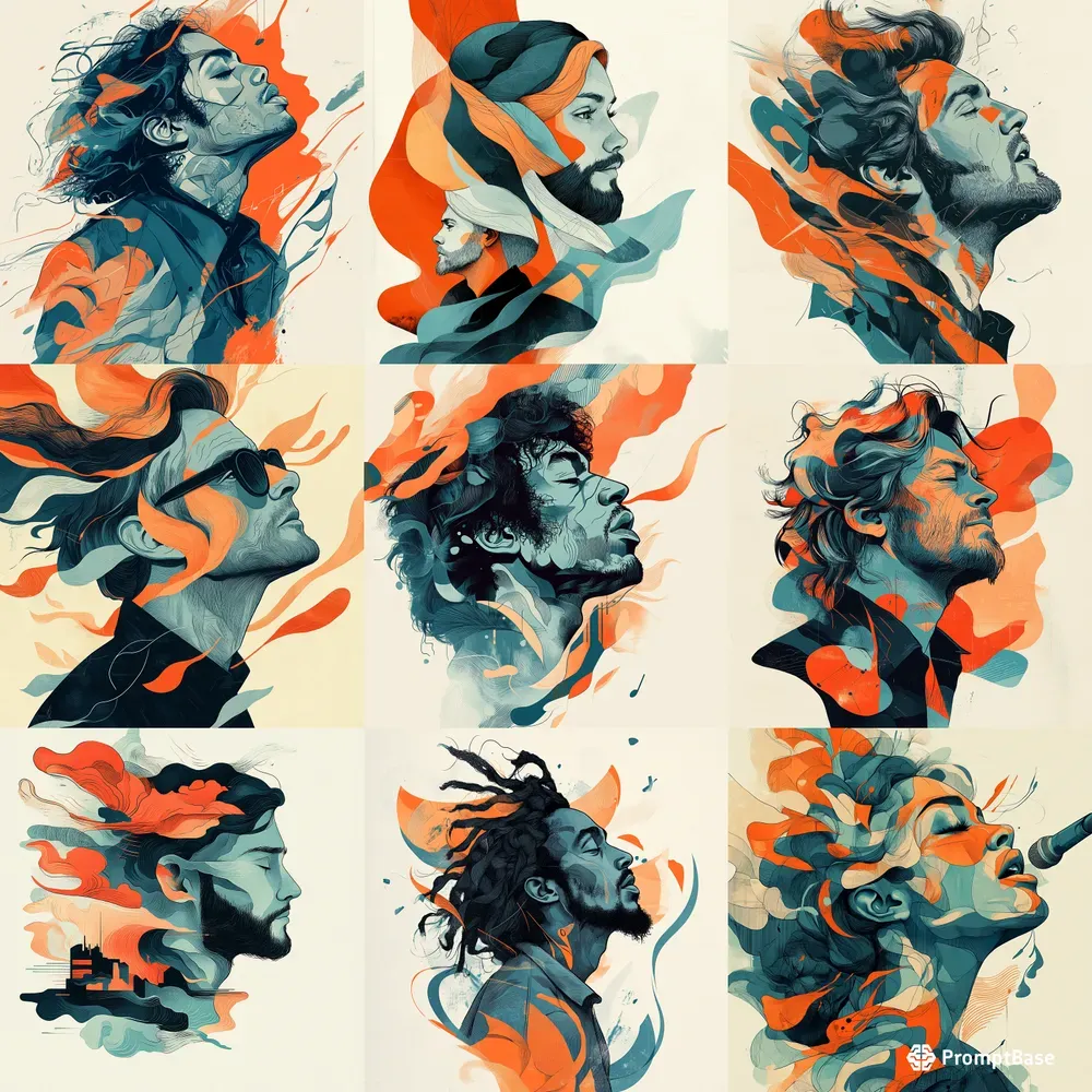 Dynamic Music Album Cover Art Midjourney Prompt | PromptBase