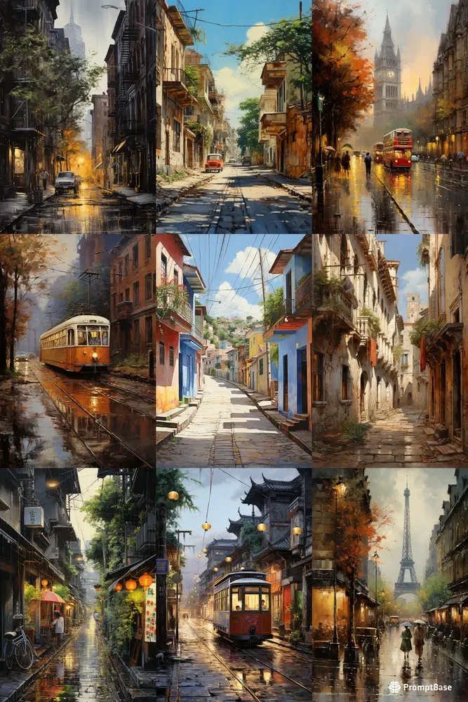 Acrylic City Streets Midjourney Prompt | PromptBase