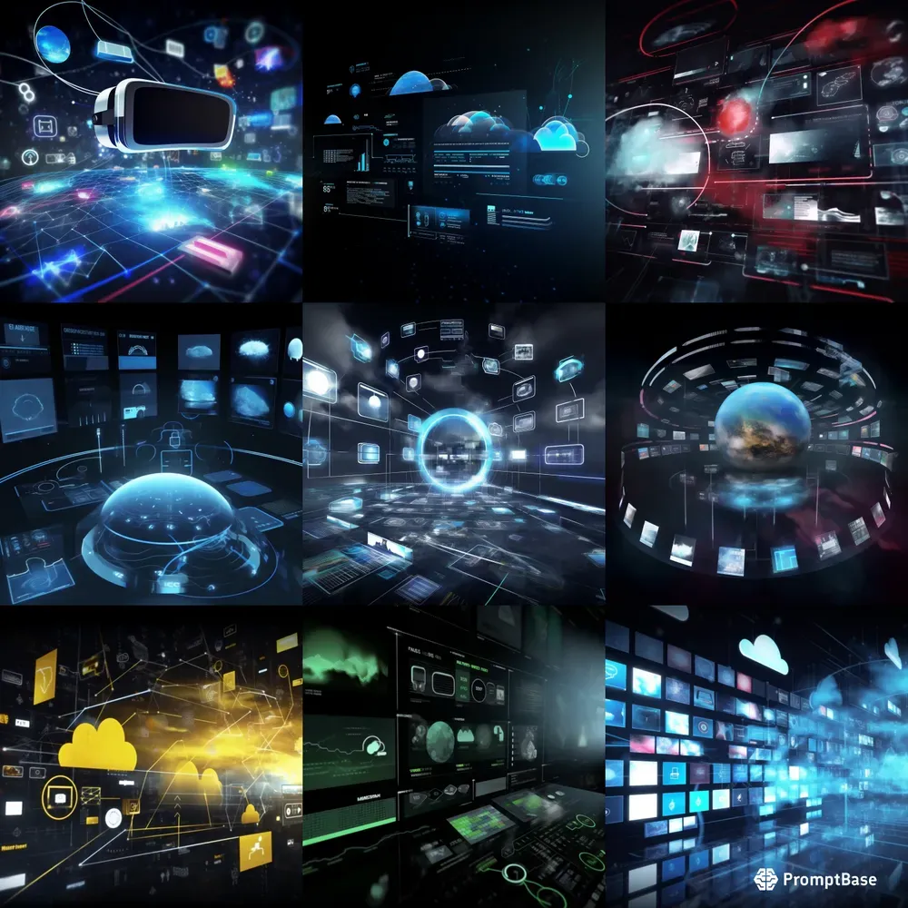 Cloud Computing HD Web Elements Midjourney Prompt | PromptBase