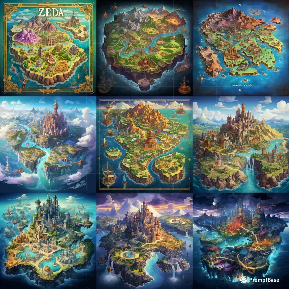 Fantastic Map Dreamworld Maps Midjourney Prompt | PromptBase
